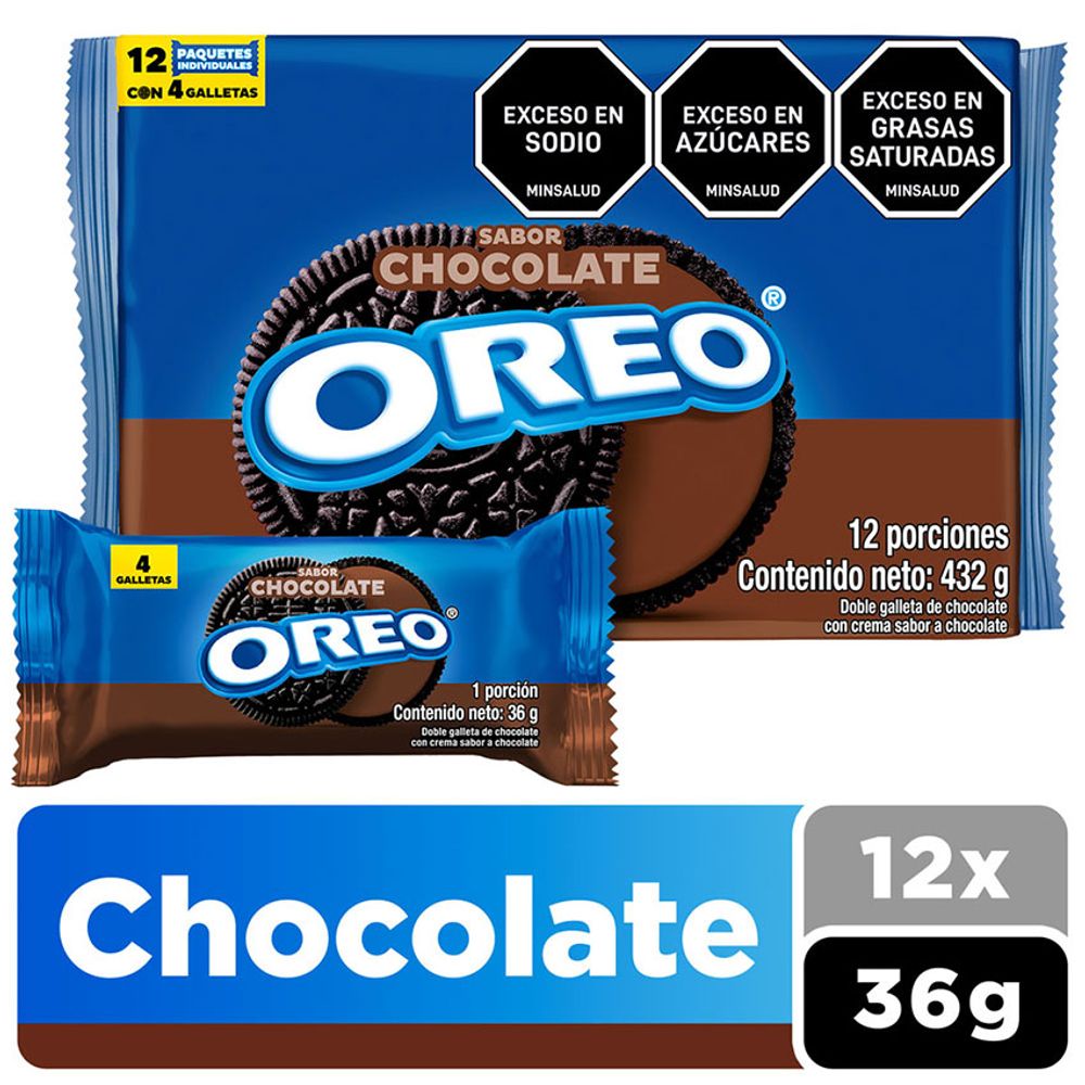 Oreo x4 galletas Chocolate - mdlzcol-Mayoristas